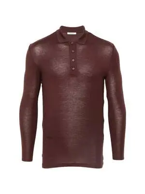 ENTIRE STUDIOS Classic Polo Collar Polo Shirt With Front Half Button Placket - Marrone