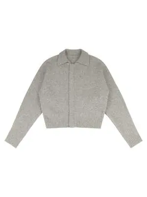 ENTIRE STUDIOS Front Zip Wool Blend Jacket With Ribbed Hems