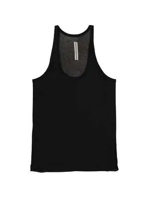 Rick Owens Ponyskin Tank Top With Plunge Neckline And Raw-cut Hem - Nero