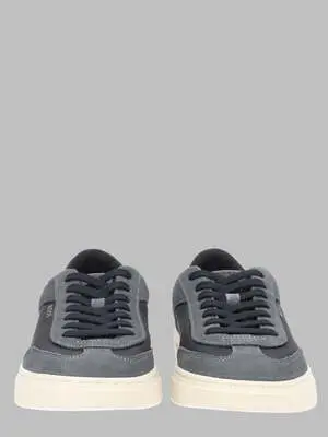 BOSS Leather Lace-up Sneakers With Rubber Sole - Grey