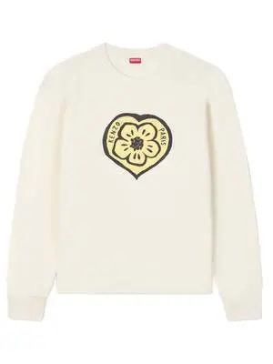 Kenzo Boke Heart Lightweight Cotton Sweatshirt - Bianco