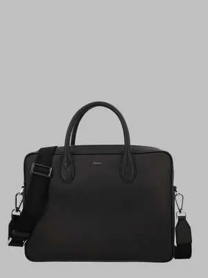 BOSS Bonded Leather Handbag With Recycled Polyamide And Polyester - Black