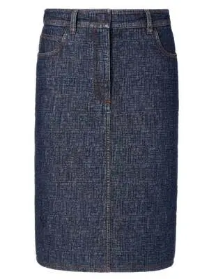 Fendi Flared Midi Skirt With Quilted Ff Motif