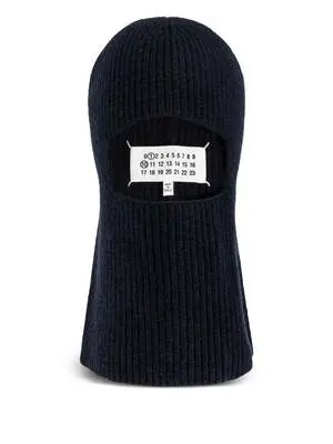 MAISON MARGIELA Ribbed Knit Balaclava Hat - Blu
