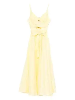 Zimmermann Shirred Elastic Back Mini Dress With Adjustable Straps And Cut-out Detail - Giallo