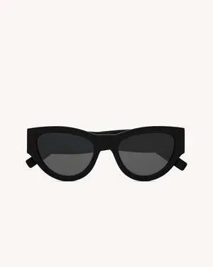 Saint Laurent Cassandre Acetate Sunglasses - Nero
