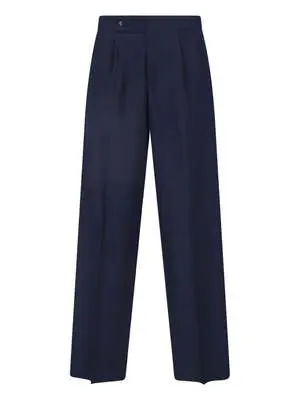 Giorgio Armani S 100% Virgin Wool Trousers - Blue