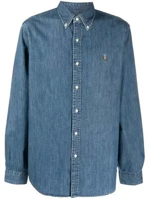 Polo Ralph Lauren Polo Button-down Point Collar Oxford Shirt With Embroidered Pony - Blu