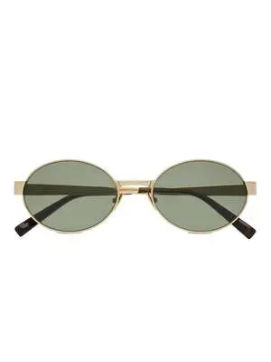 Saint Laurent Mini Sunglasses With Engraved Temples, 55 Mm Lens Protection - Oro
