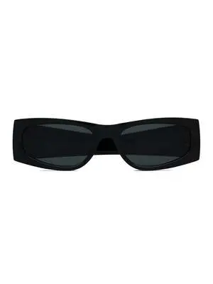 Saint Laurent Rectangular Acetate Sunglasses With Thick Frames, Nylon Lenses & Wide Temples - Nero