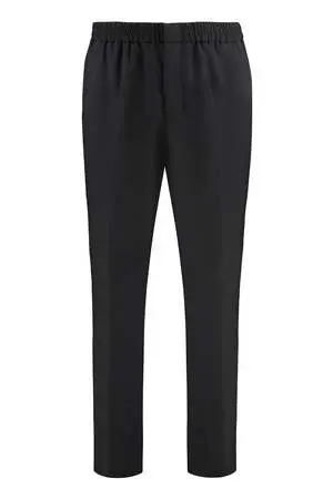 AMI Paris Virgin Wool Elastic Waist Trousers - Black