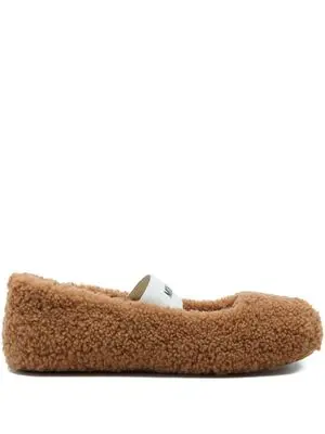 Moon Boot Shearling Ballet Flats - Marrone
