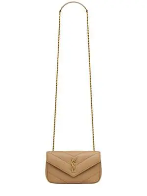 Saint Laurent Mini Lambskin Handbag With Removable Pouch