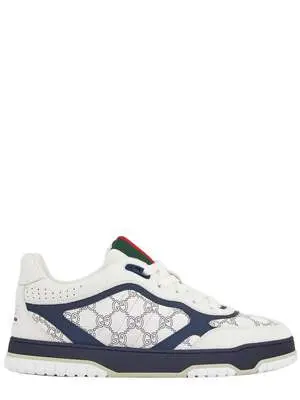 Gucci Gg Outline Pebbled Leather Sneaker With Interlocking G Web And 10mm Profile - Bianco