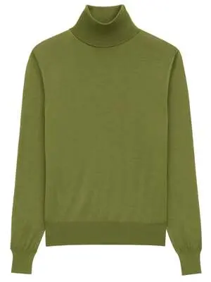 Saint Laurent Fine-knit Wool, Cashmere, And Silk Turtleneck Sweater