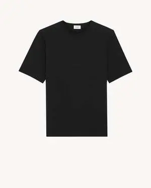 Saint Laurent Embroidered Tonal Logo Crewneck T-shirt - Nero