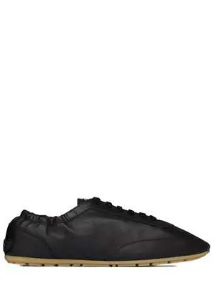 Saint Laurent SAINT LAURENT Elasticized Heel Counter Leather Sneakers Nero