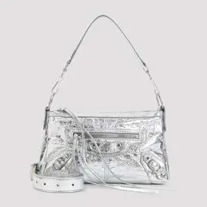 Balenciaga Le City Moto Mini Handbag, 24cm X 13.5cm X 8cm Shoulder Bag For - Metallic