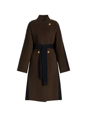Alberta Ferretti Wool And Cashmere Long Coat - Green