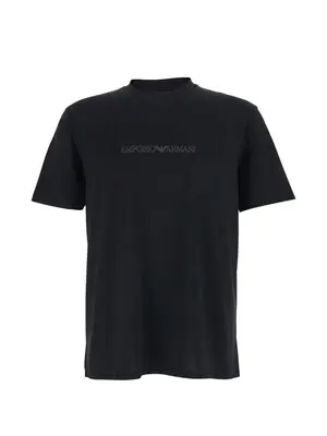 Emporio Armani Logo Cotton T-shirt - Black