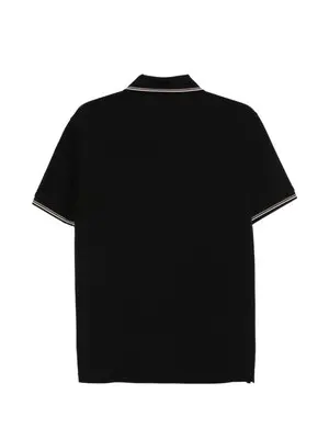 Emporio Armani Logo Cotton Polo Shirt - Black