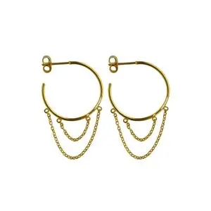 AREIA JEWELLERY Elva Chain Hoop Earrings - Gold