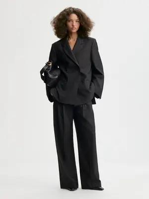 BY MALENE BIRGER Ramona Double-breasted Blazer - Black