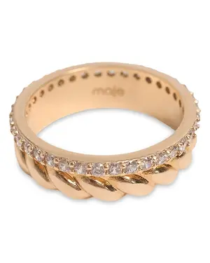 Maje Twisted Cubic Zirconia Ring - Gold