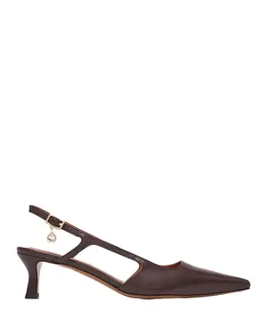 Maje Leather Slingback Pumps - Brown