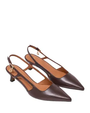 Maje Leather Slingback Pumps