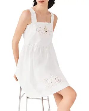 Maje Short Dress With Lace Trim
