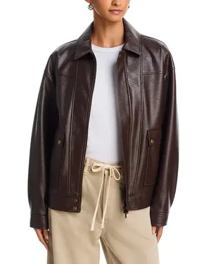 Paige Ashland Faux Leather Bomber Jacket