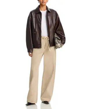 Paige Ashland Faux Leather Bomber Jacket
