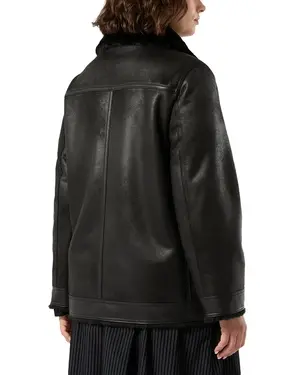 Marina Rinaldi Faux Leather Aviator Jacket