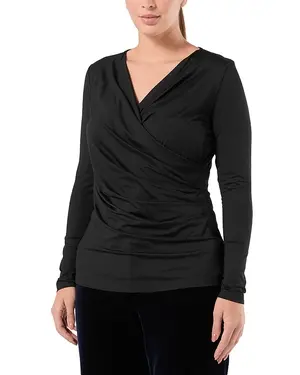 Marina Rinaldi Mrntessile V Neck Top - Black