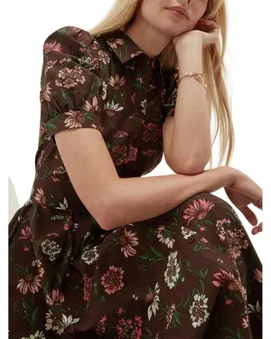 HOBBS LONDON Floral Print Belted Shirt Dress