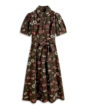 HOBBS LONDON Floral Print Belted Shirt Dress