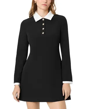 French Connection Echo Crepe Long Sleeve Mini Dress