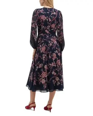 HOBBS LONDON Petites Silk Floral Midi Dress