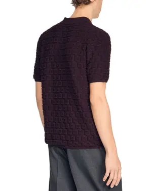 Sandro Sponge Terry Knit Polo Shirt