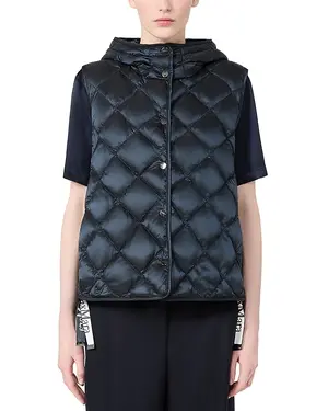 Max Mara Mtcrefa Down Quilted Vest - Midnight Blue