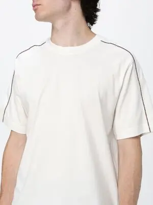 Burberry Short-sleeved Pure Cotton T-shirt With Crew Neck - Ivory