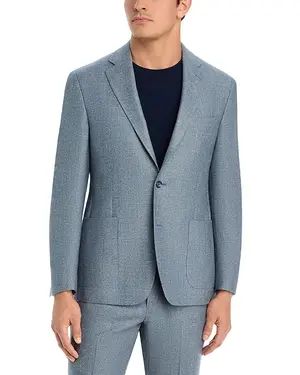 Vince Wool, Silk & Linen Melange Brushed Regular Fit Suit Jacket - Medium Blue