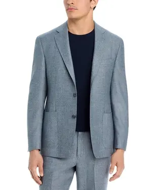 Vince Wool, Silk & Linen Melange Brushed Regular Fit Suit Jacket
