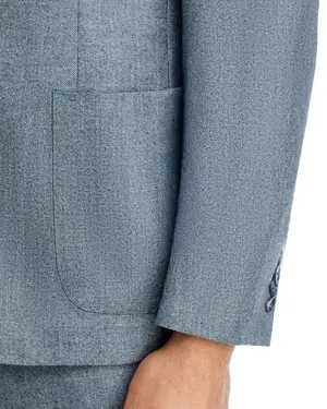 Vince Wool, Silk & Linen Melange Brushed Regular Fit Suit Jacket
