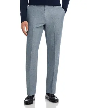 Vince Wool, Silk & Linen Melange Brushed Regular Fit Suit Pants - Medium Blue