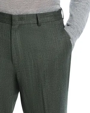 Vince Wool, Silk & Linen Melange Regular Fit Suit Pants