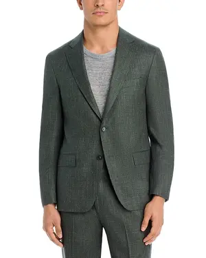 Vince Wool, Silk & Linen Melange Regular Fit Suit Jacket - Sage