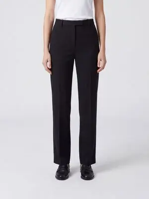 Max Mara Skinny Fit Stretch Cotton-blend Trousers With Mid-rise Waist - Black