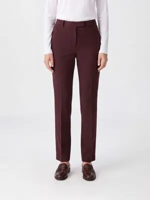 Max Mara Skinny Fit Stretch Cotton-blend Trousers With Mid-rise Waist - Red